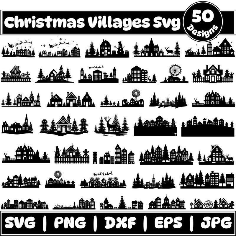 Christmas Town Svg - Etsy
