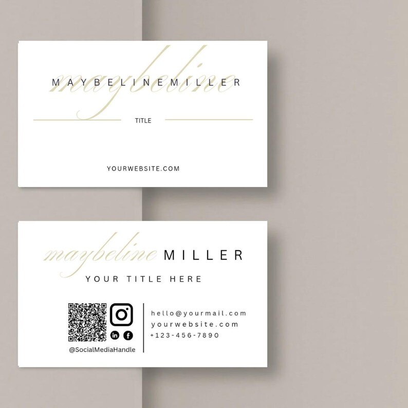 Business Card Template, QR Code, Printable Business Card Template ...