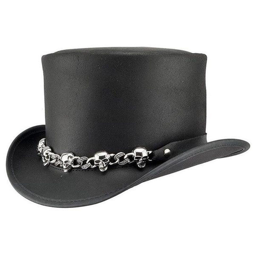 Skulls Chain Band Top Hat Steampunk Hat El Dorado Top Hat Black ...