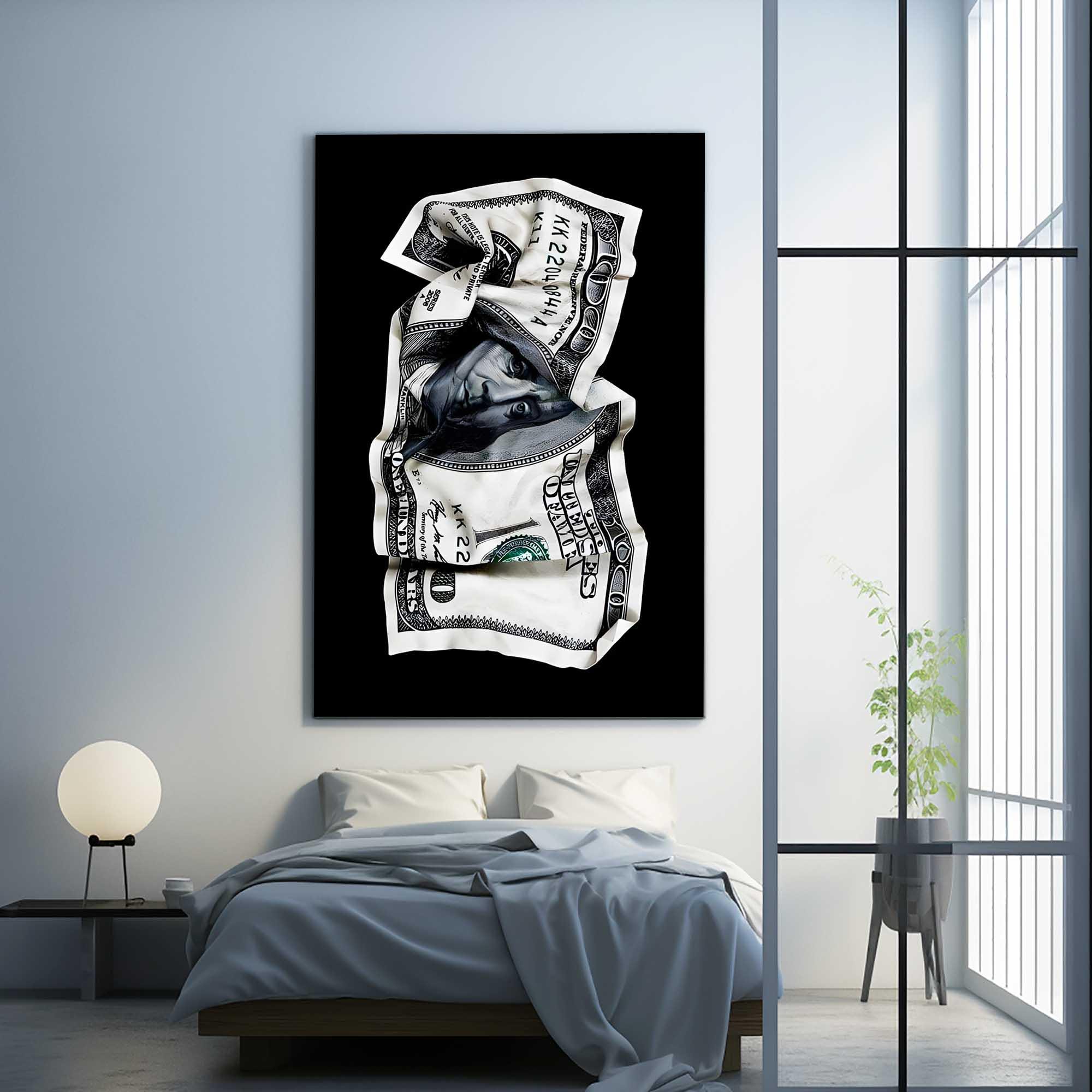 100 Dollar Bill Wall Decor – Tempered Glass Wall Decor – Money Wall Art ...