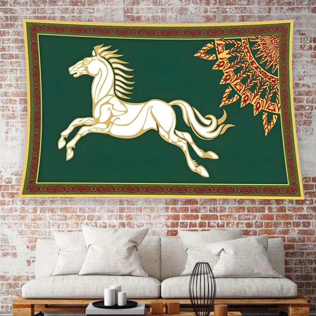 Rohan Horse Tapestry, LOTR Wall Hanging, Medieval Fantasy Wall Decor ...