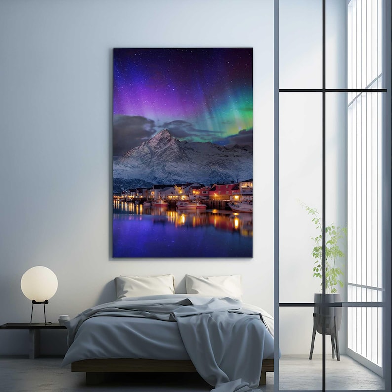 Aurora Borealis Wall Art – Northern Lights Tempered Glass Panel ...