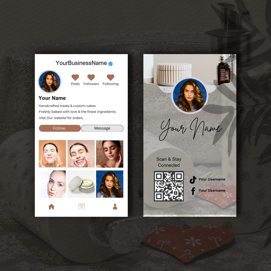 DIY Beauty Instagram Business Card, Beauty Skin Care Instagram Business ...