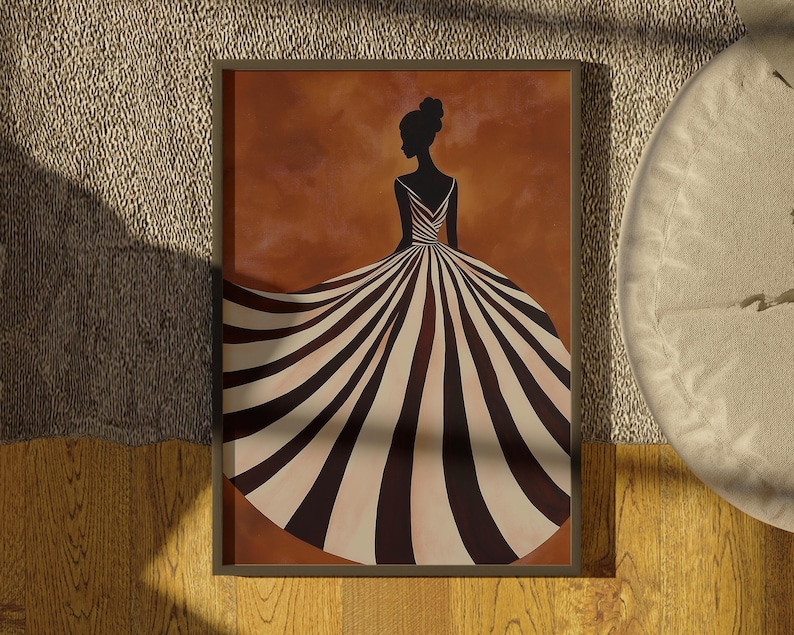Abstract Dark Brown Striped Poster | Stripe Woman | Contemporary ...