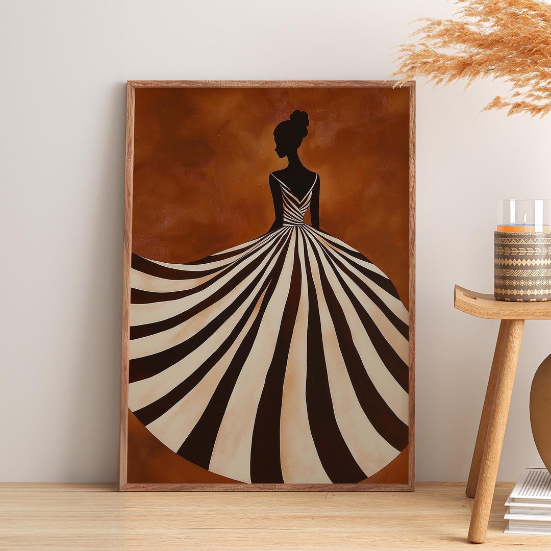 Abstract Dark Brown Striped Poster | Stripe Woman | Contemporary ...