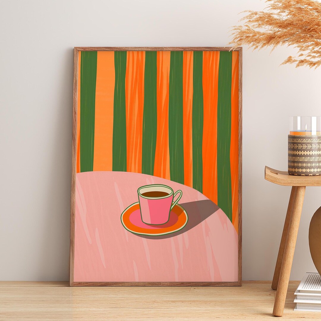 Abstract Coffee Cup Art | Minimalist Coffee Art | Contemporary Kitchen ...