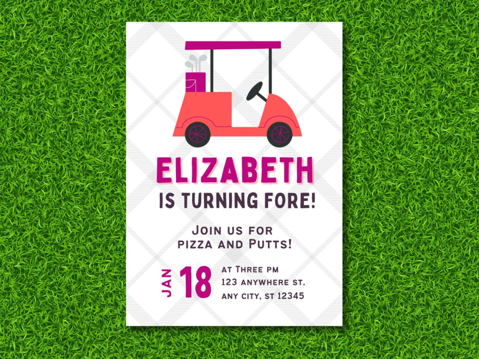 Kids Golf Birthday Party Invitation Editable Golf Invite Digital ...