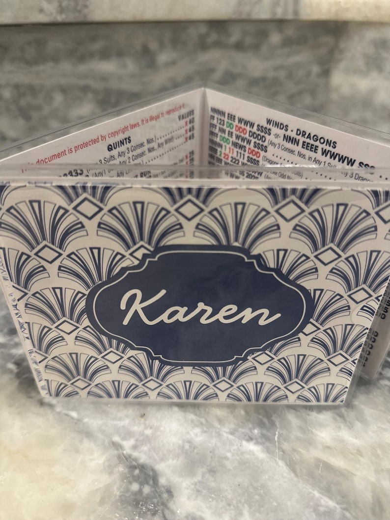 Personalized Mahjong Card Cover and Plastic Sleeve for LARGE Card ...