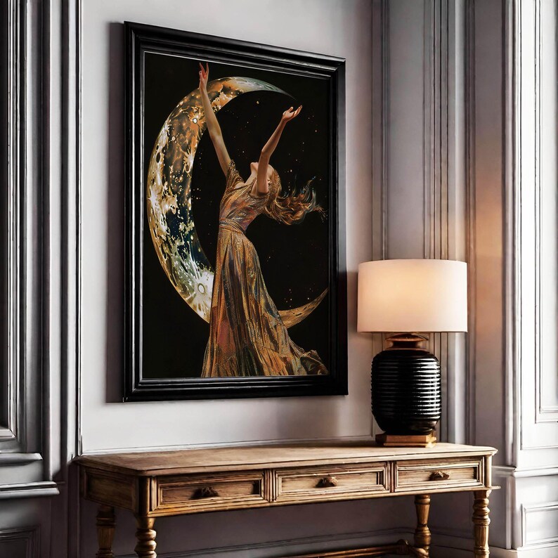 Lunar Girl Abstract Art, Moon Empress Printable Poster, Lunar Lady ...