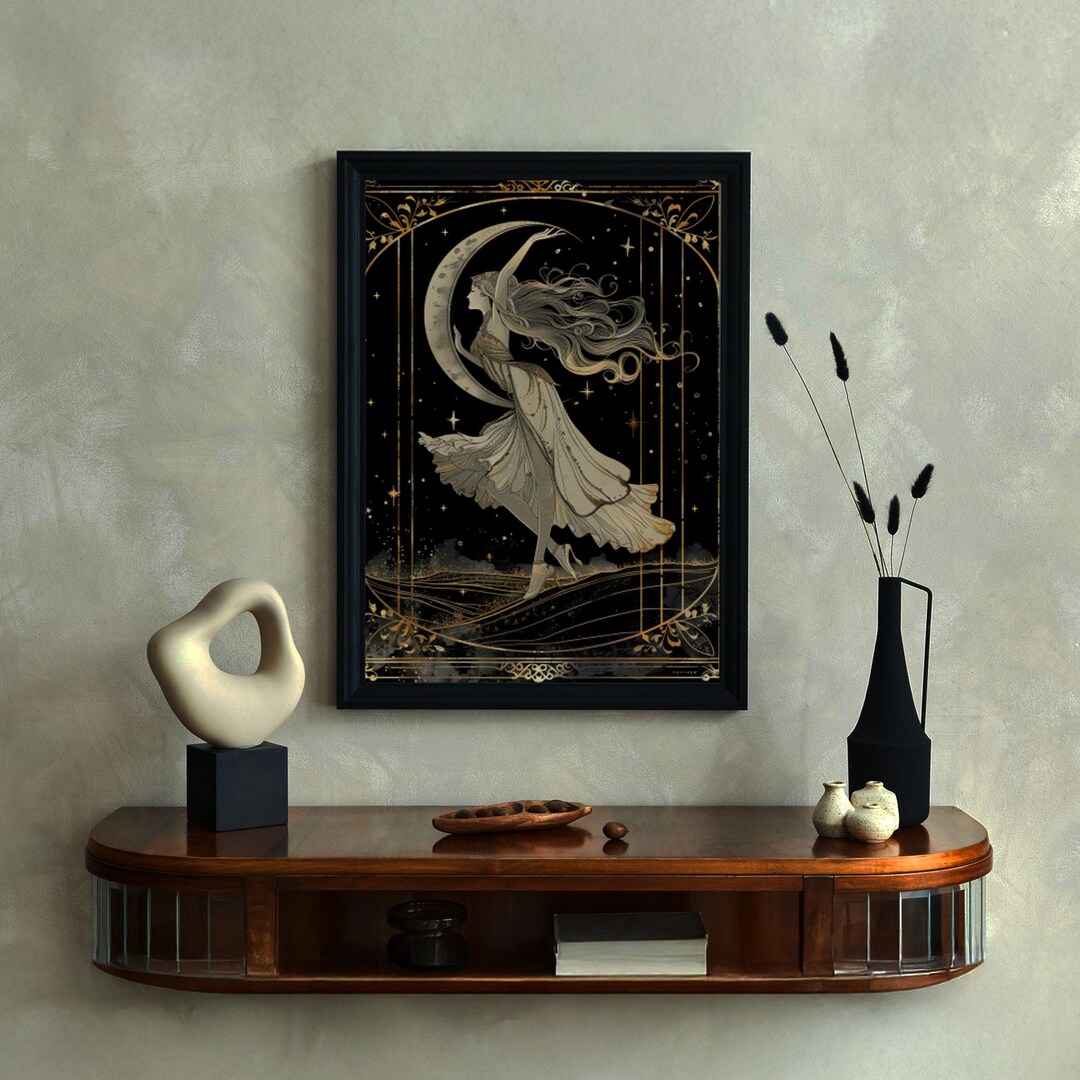 Moon Wall Art, Lunar Empress Digital Print, Lunar Home Decor, Celestial ...