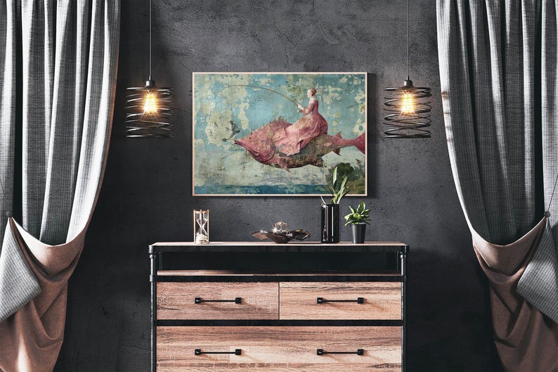 Hieronymus Bosch Poster, Weird Fish Painting, Renaissance Fish Portrait ...