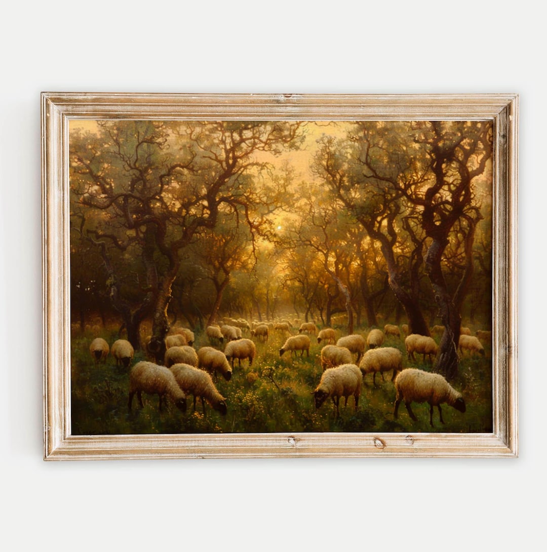 Sheep Countryside Decor, Sheep Digital Print, Sheep Abstract Poster ...