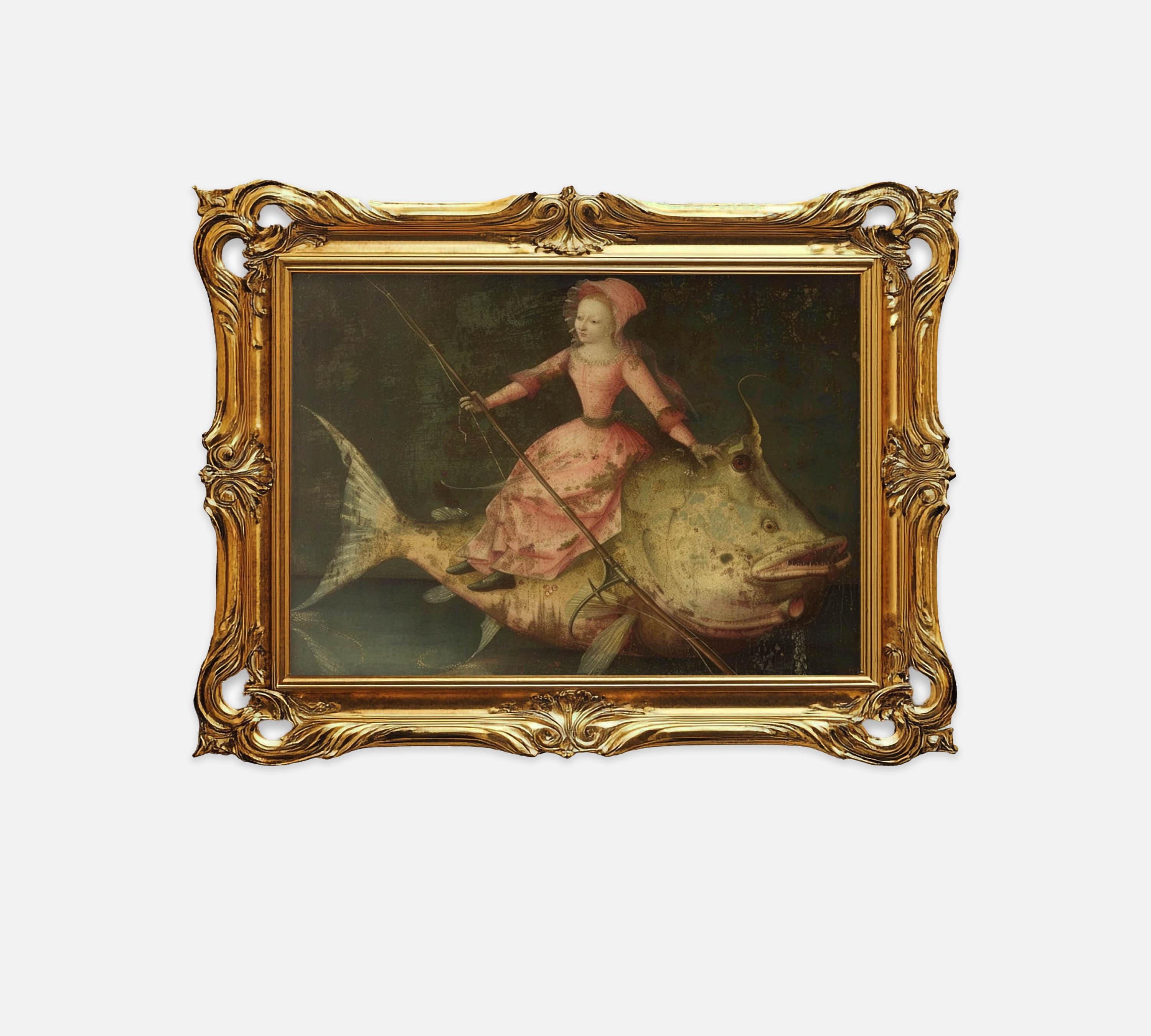 Renaissance Fish Art, Ugly Fish Print, Hieronymus Bosch Painting, Weird ...