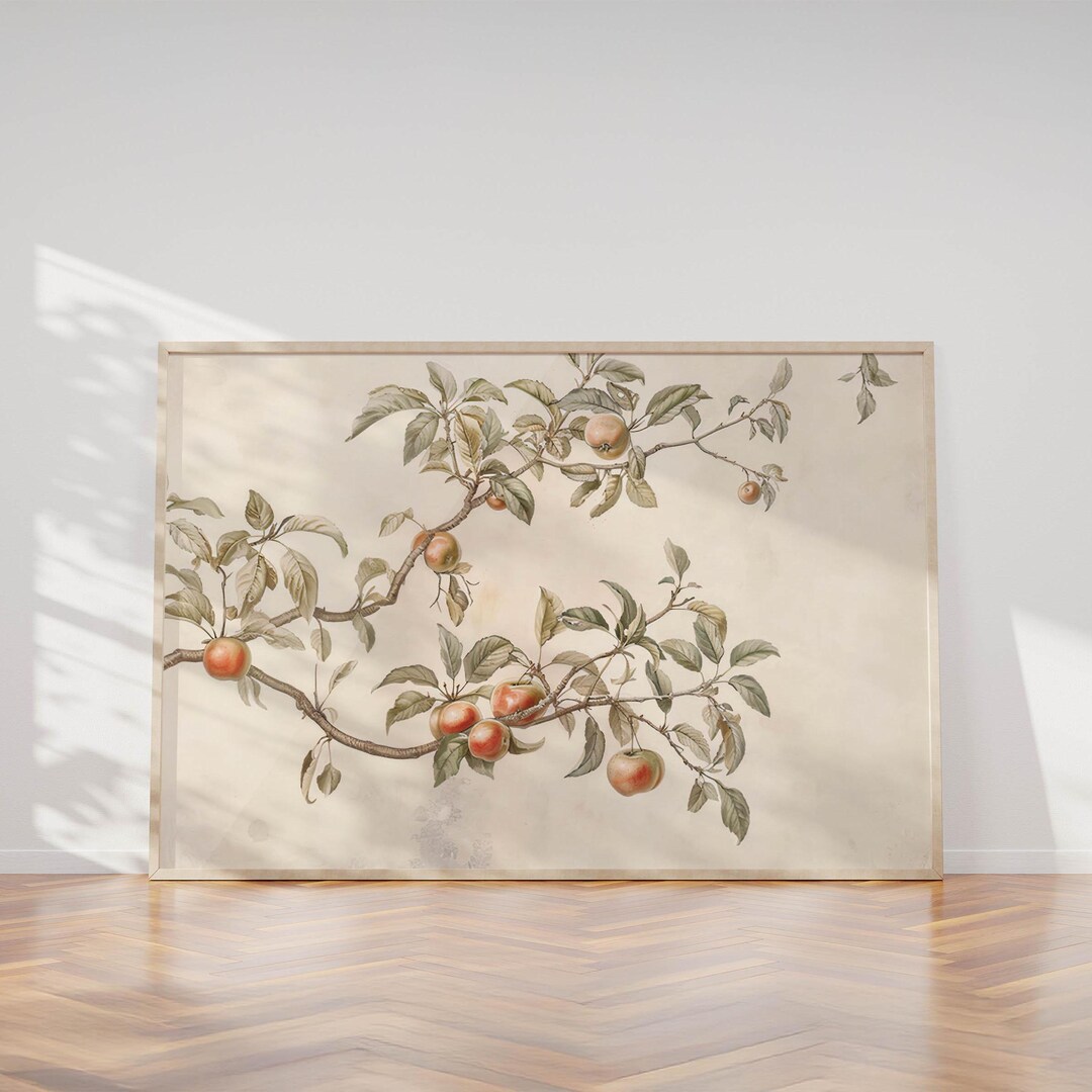 Apple Tree Art, Apple Tree Portrait, Orchid Kitchen Decor, Botanical ...