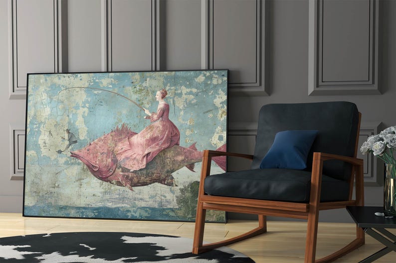 Hieronymus Bosch Poster, Weird Fish Painting, Renaissance Fish Portrait ...
