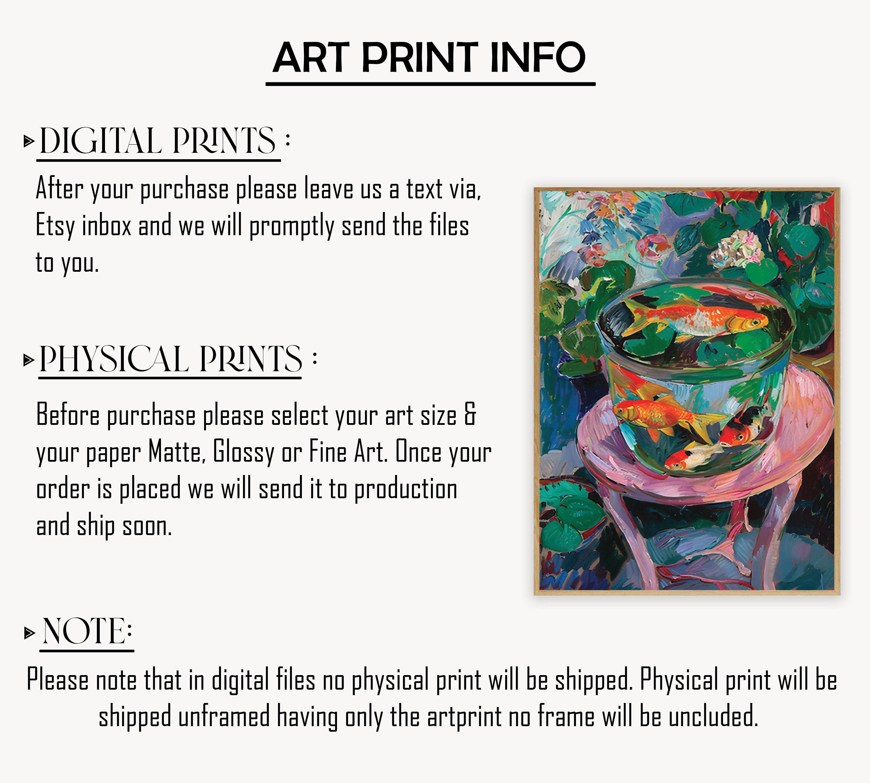 Goldfish Digital Art, Goldfish Wall Portrait, Goldfish Printable Poster ...