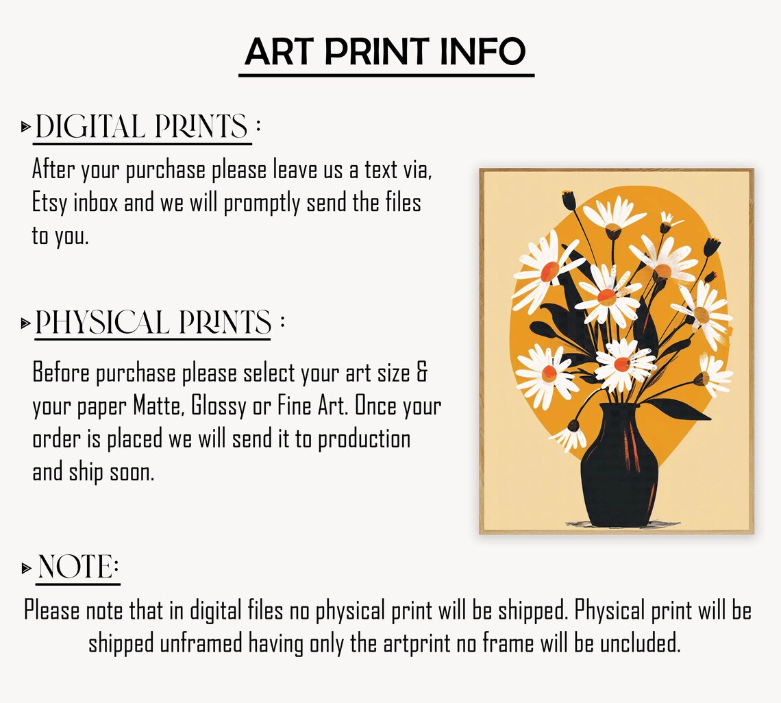 Daisy Rustic Art, Daisy Home Decor, Vintage Daisy Print, Abstract Daisy ...