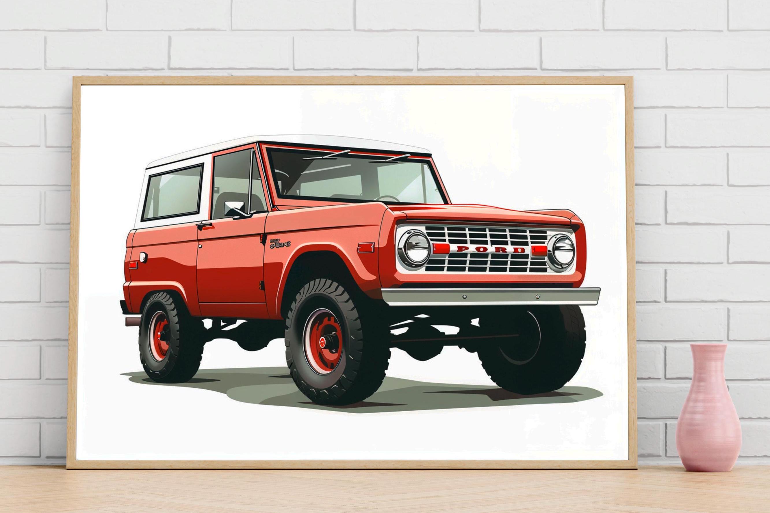 Red Suv Portrait, Suv Home Decor, Suv Minimalistic Painting, Suv ...