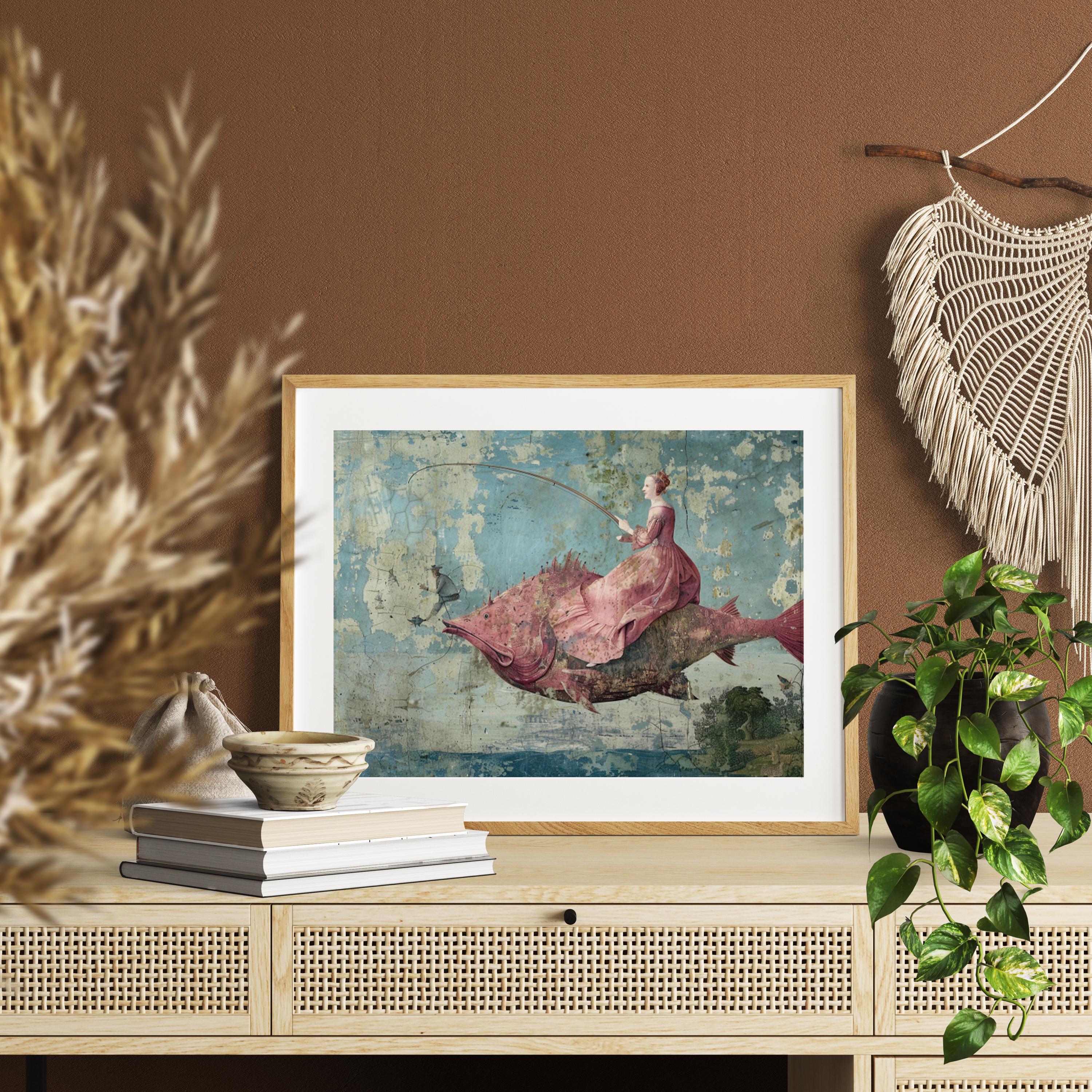 Hieronymus Bosch Poster, Weird Fish Painting, Renaissance Fish Portrait ...