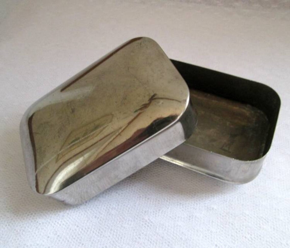 Vintage Silver Tone Metal Travel Bar Soap Box Container | Etsy