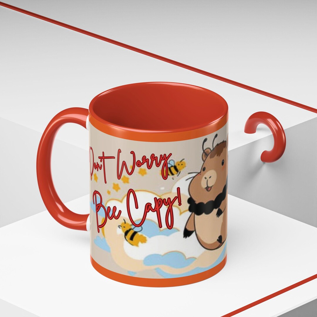 Mug, Happy Capy in Bee Costume Personalized Coffee Cup, Animal Lover ...