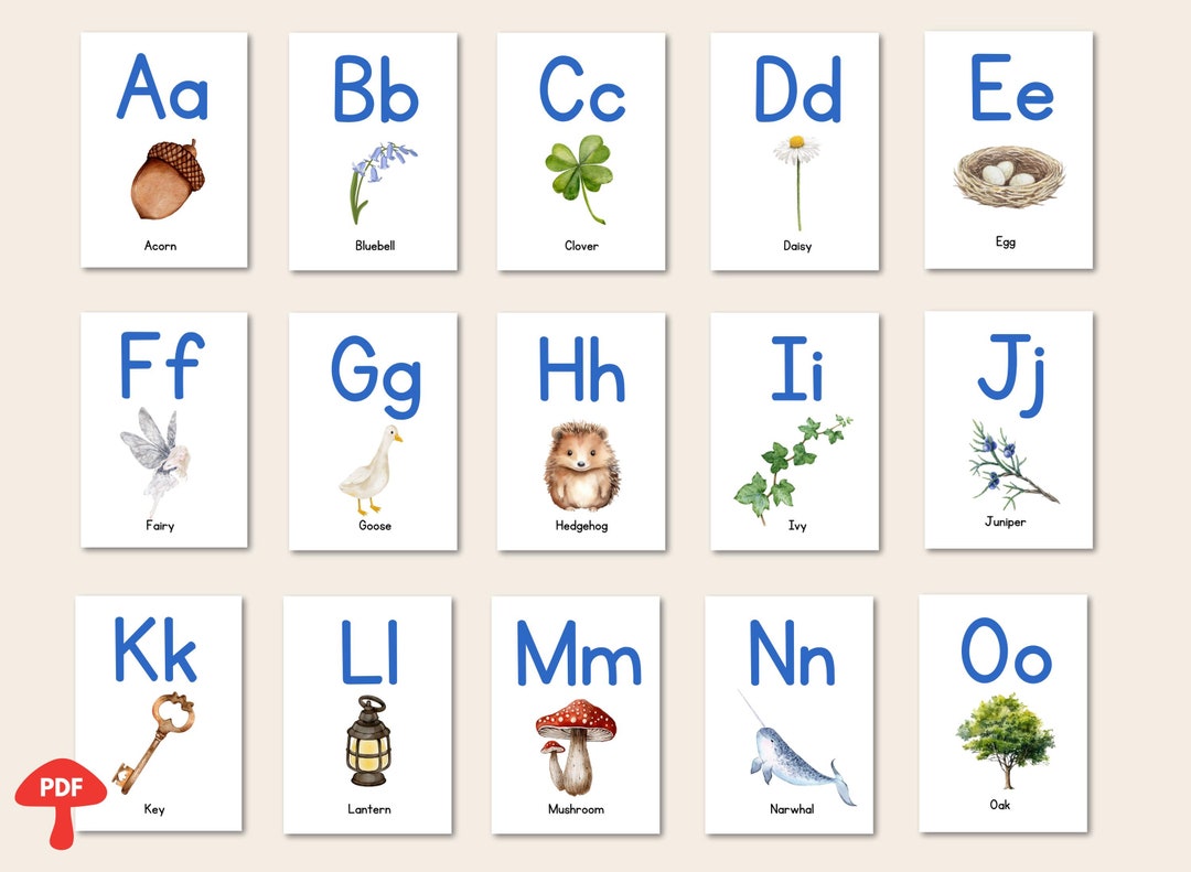 Whimsical Alphabet Flashcards for Preschoolers | Fun & Educational ...