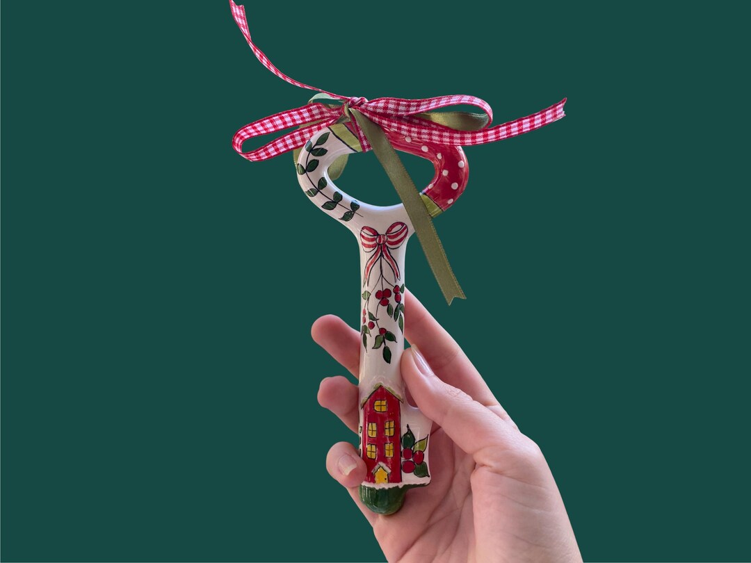 Handmade Ceramic Wish Key, Christmas Magic Decorative Hand-painted Key ...