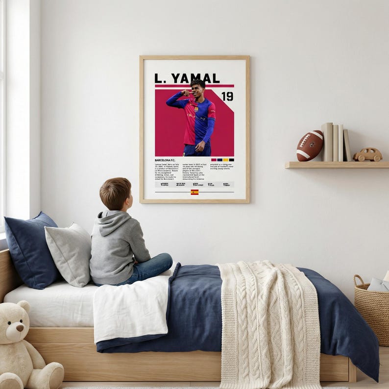 Lamine Yamal Poster | Barcelona FC Digital Print | Soccer Legend Wall ...