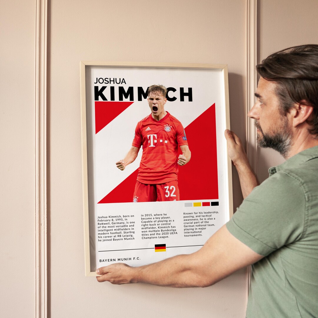 Joshua Kimmich Bayern Poster Soccer Wall Art for Soccer Fans Best Gift ...