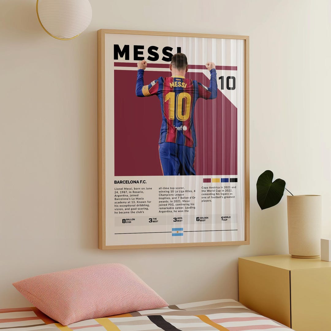 Lionel Messi Barcelona Poster Digital Download, Soccer Wall Art Print ...