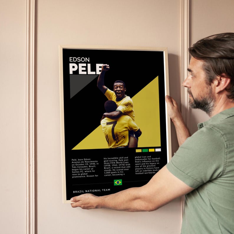Pele Brazil National Team Poster: Football Legend Art (digital Download ...