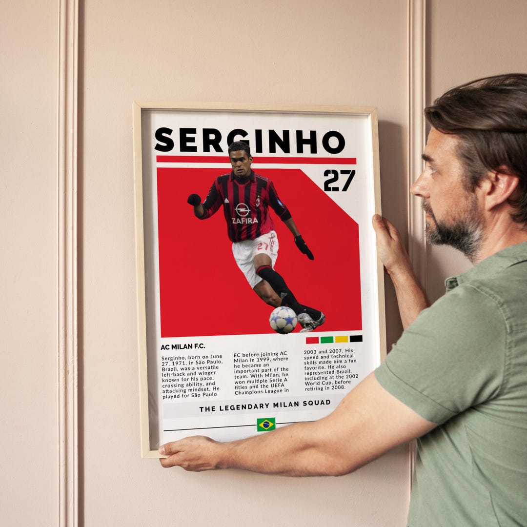 Serginho AC Milan Soccer Poster: Football Wall Art (digital Download ...