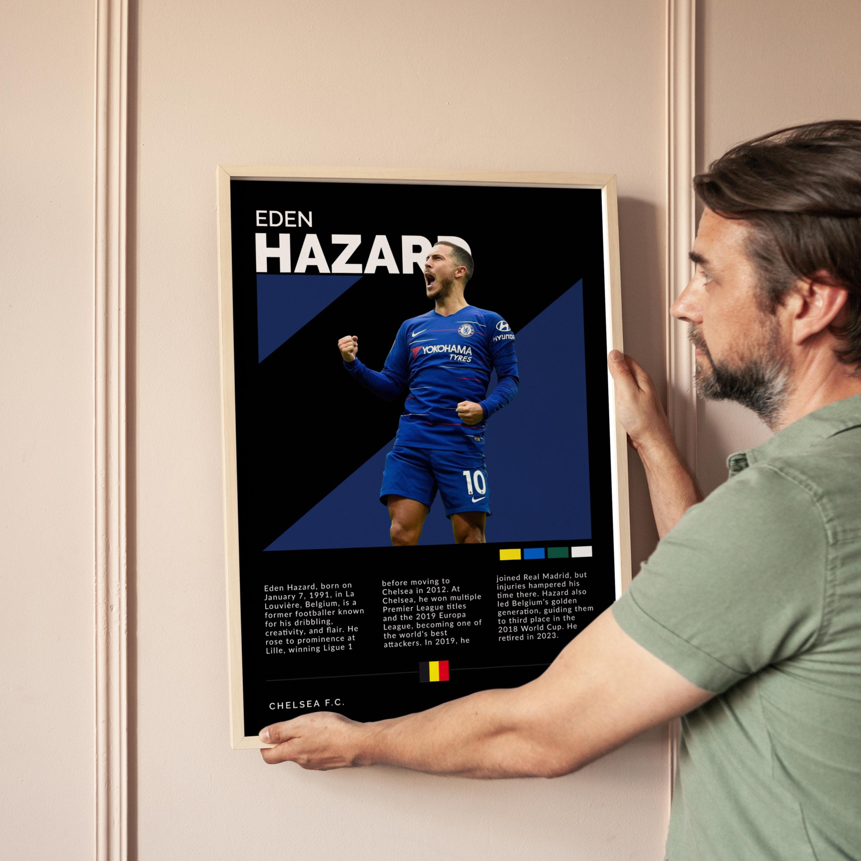 Eden Hazard Chelsea FC Poster Digital Download, Soccer Wall Art Print ...