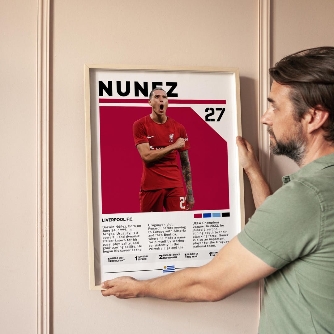 Darwin Núñez Liverpool Poster Digital Download, Soccer Wall Art Print ...