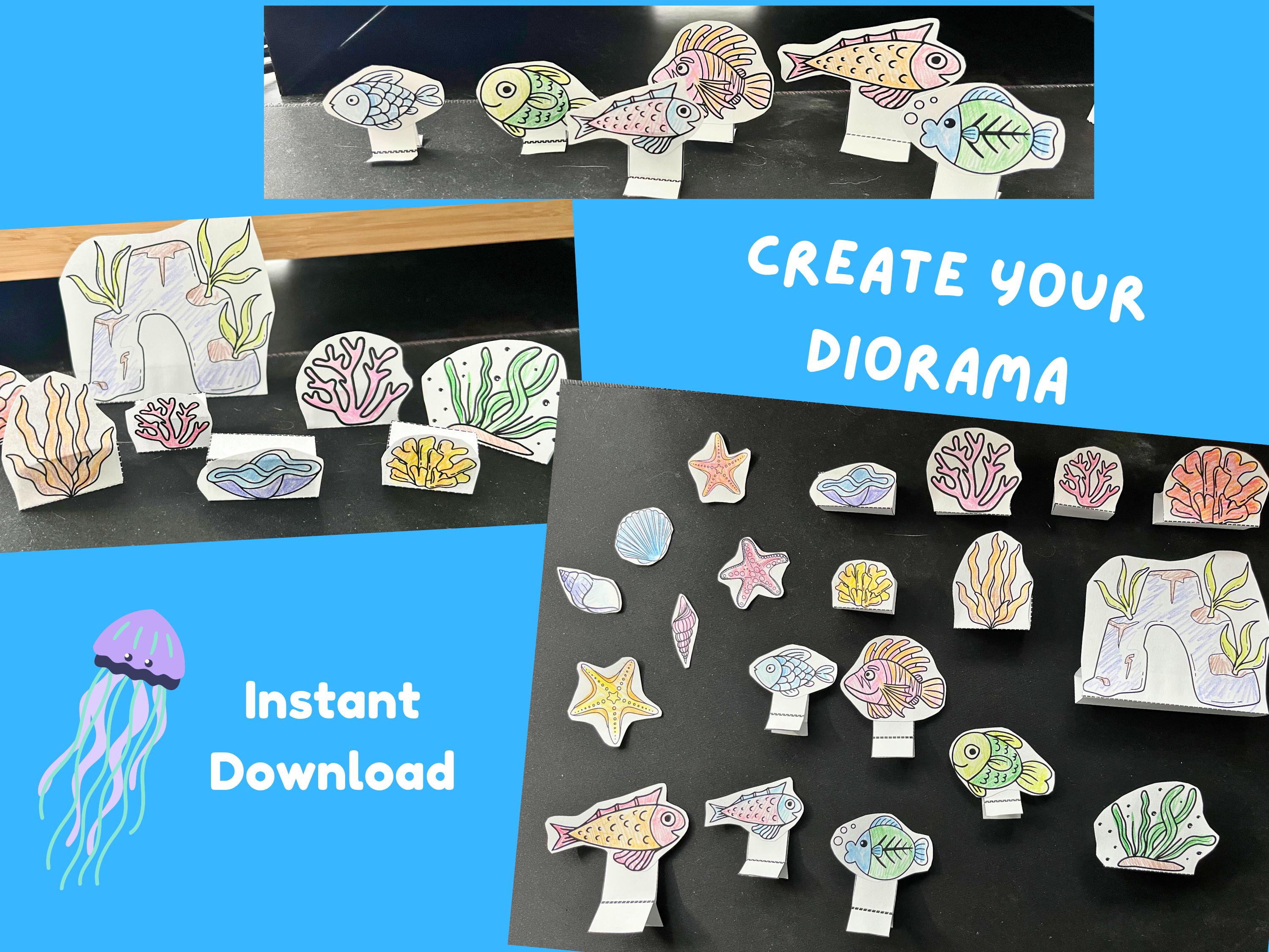 Undersea Diorama Printable: Pop-up Ocean Craft (PDF PNG) - Etsy UK