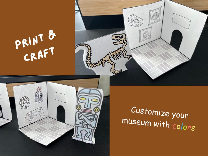 Printable Museum Diorama Kit: 3D Paper Craft Activity (PDF) - Etsy