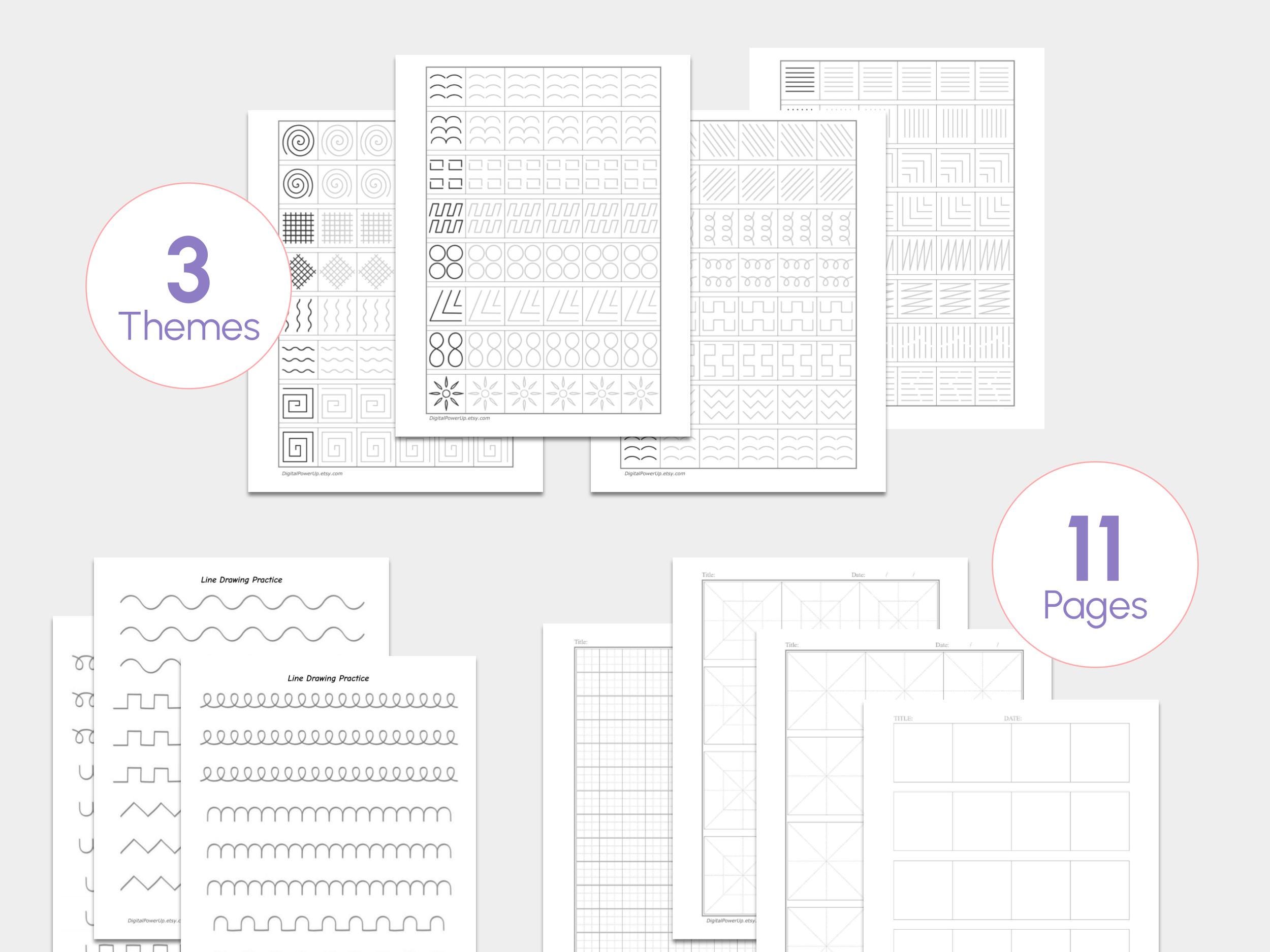Printable Line Drawing Practice Sheets | Pen Control Tracing Worksheets ...