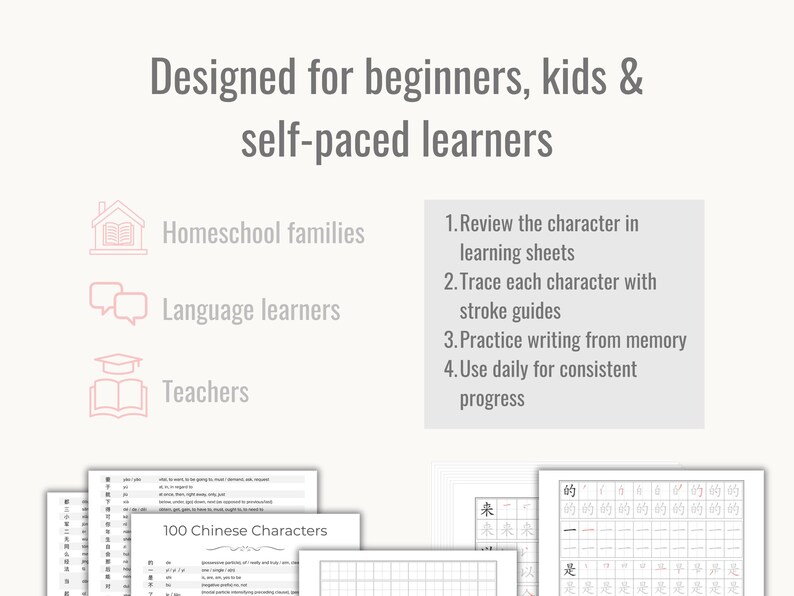 Chinese Character Writing Practice Set: Hanzi Stroke Order, Pinyin ...