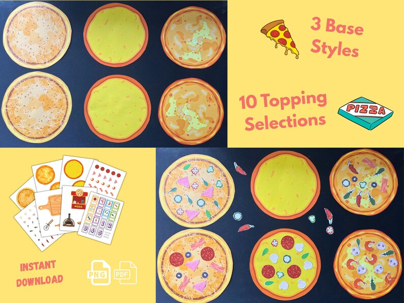 Pretend Play Pizza Shop Printable: Build-your-own Pizza Game (PDF ...