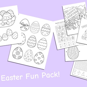 Easter Activity Pack for Kids - 30 Pages Printable Games Coloring - Fun ...