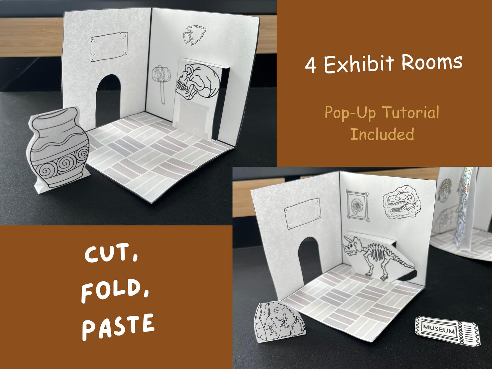 Printable Museum Diorama Kit: 3D Paper Craft Activity (PDF) - Etsy