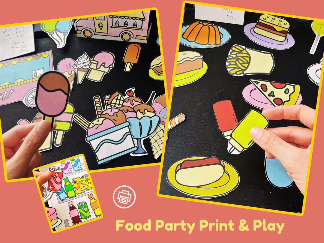 Printable Food Play Set: Kids' Cut & Color Activity (PDF Download) - Etsy