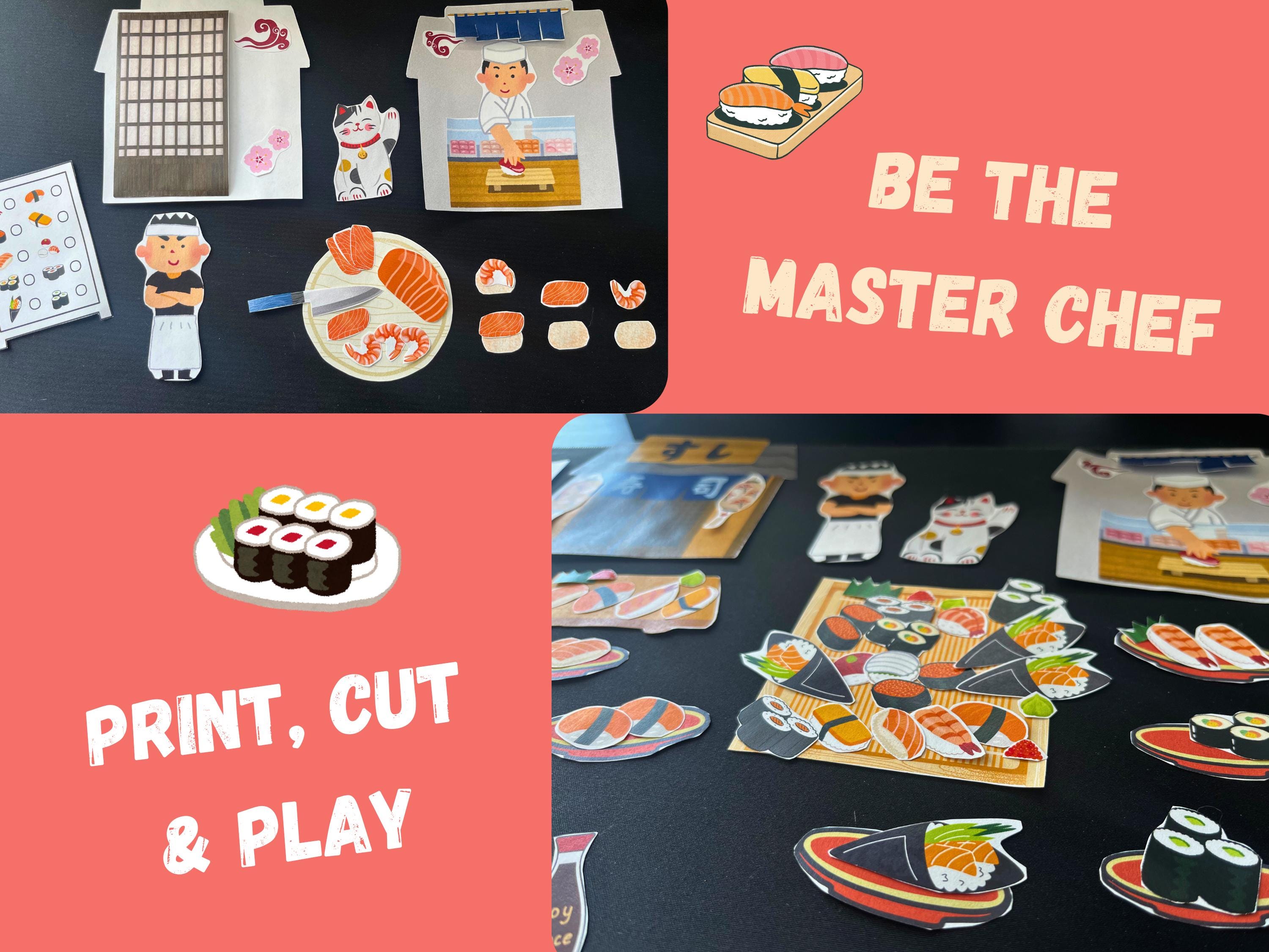 Printable Sushi Restaurant Pretend Play Set – Miniature Paper Food for ...