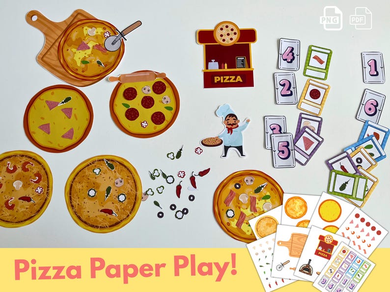 Pretend Play Pizza Shop Printable: Build-your-own Pizza Game (PDF ...