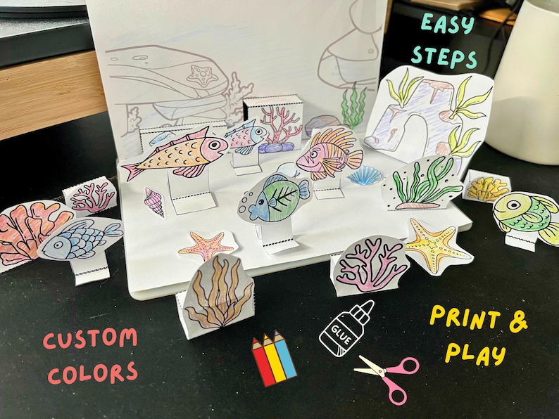 Undersea Diorama Printable: Pop-up Ocean Craft (PDF PNG) - Etsy Australia