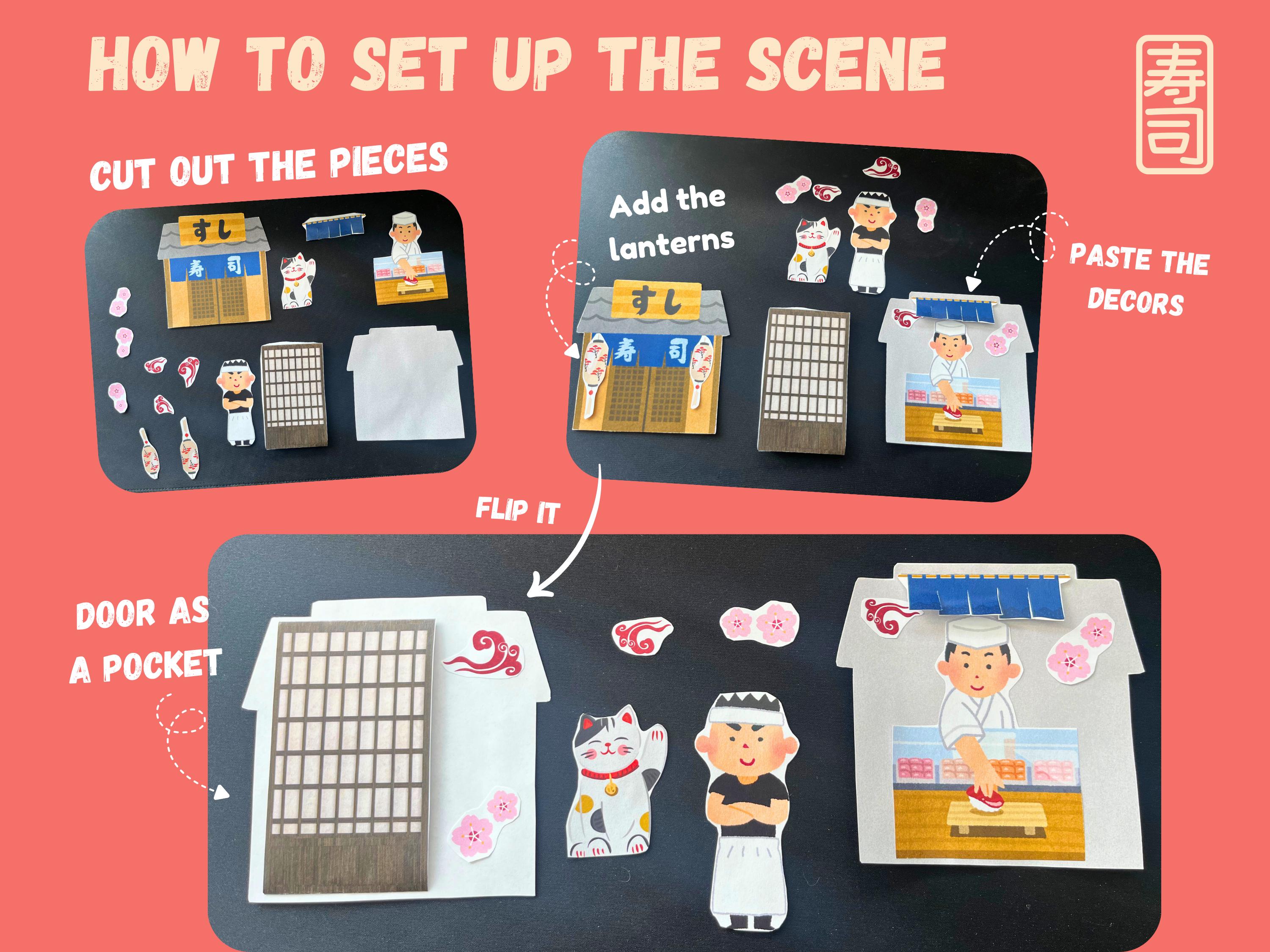 Printable Sushi Restaurant Pretend Play Set – Miniature Paper Food for ...