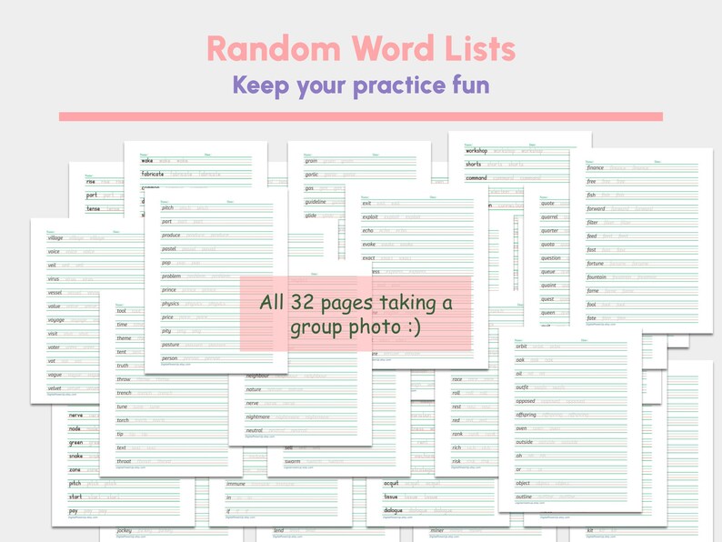 Handwriting Practice Sheets: Letter & Word Tracing, 2 Fonts (PDF/PNG ...