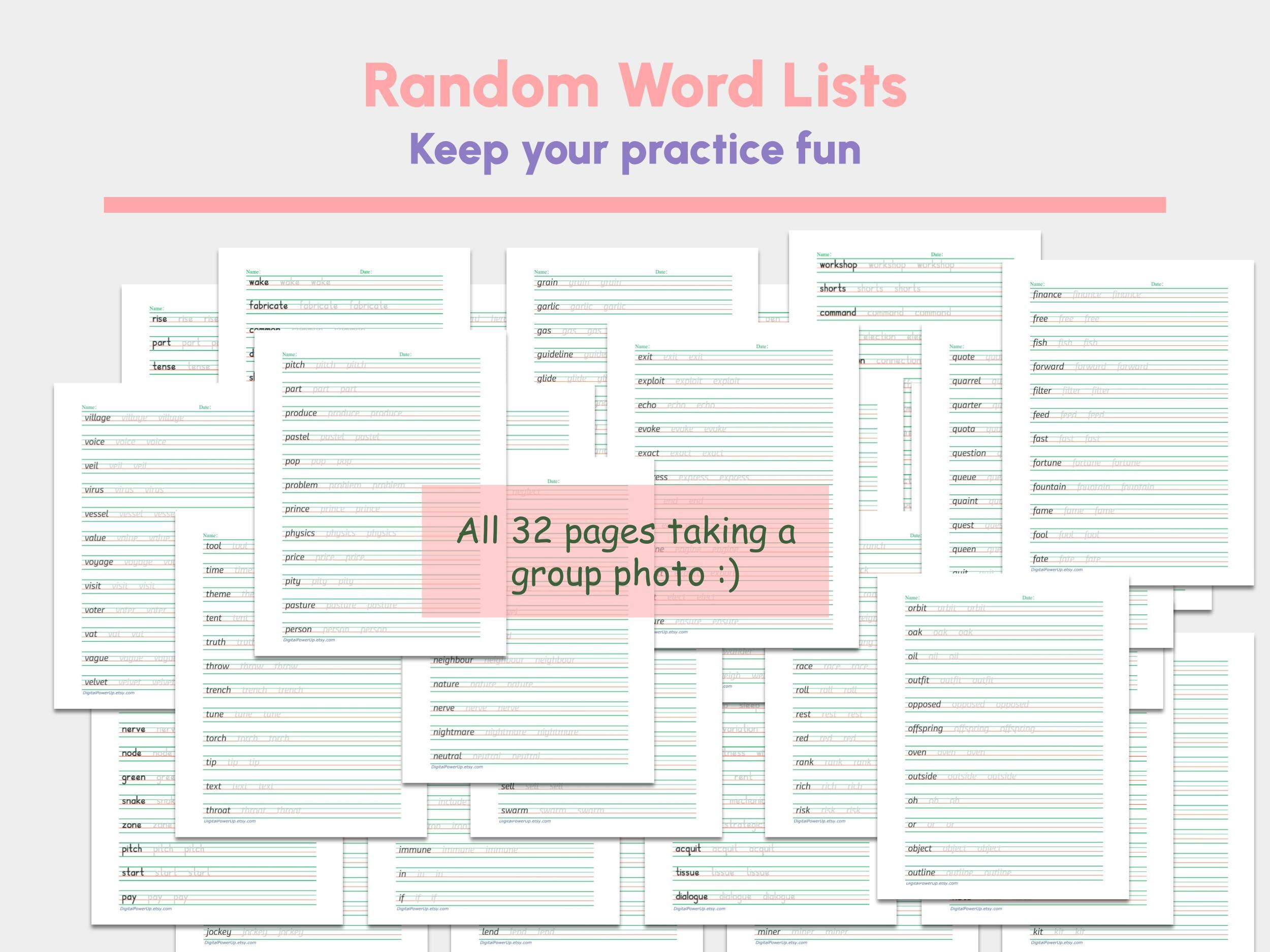 Handwriting Practice Sheets: Letter & Word Tracing, 2 Fonts (PDF/PNG ...