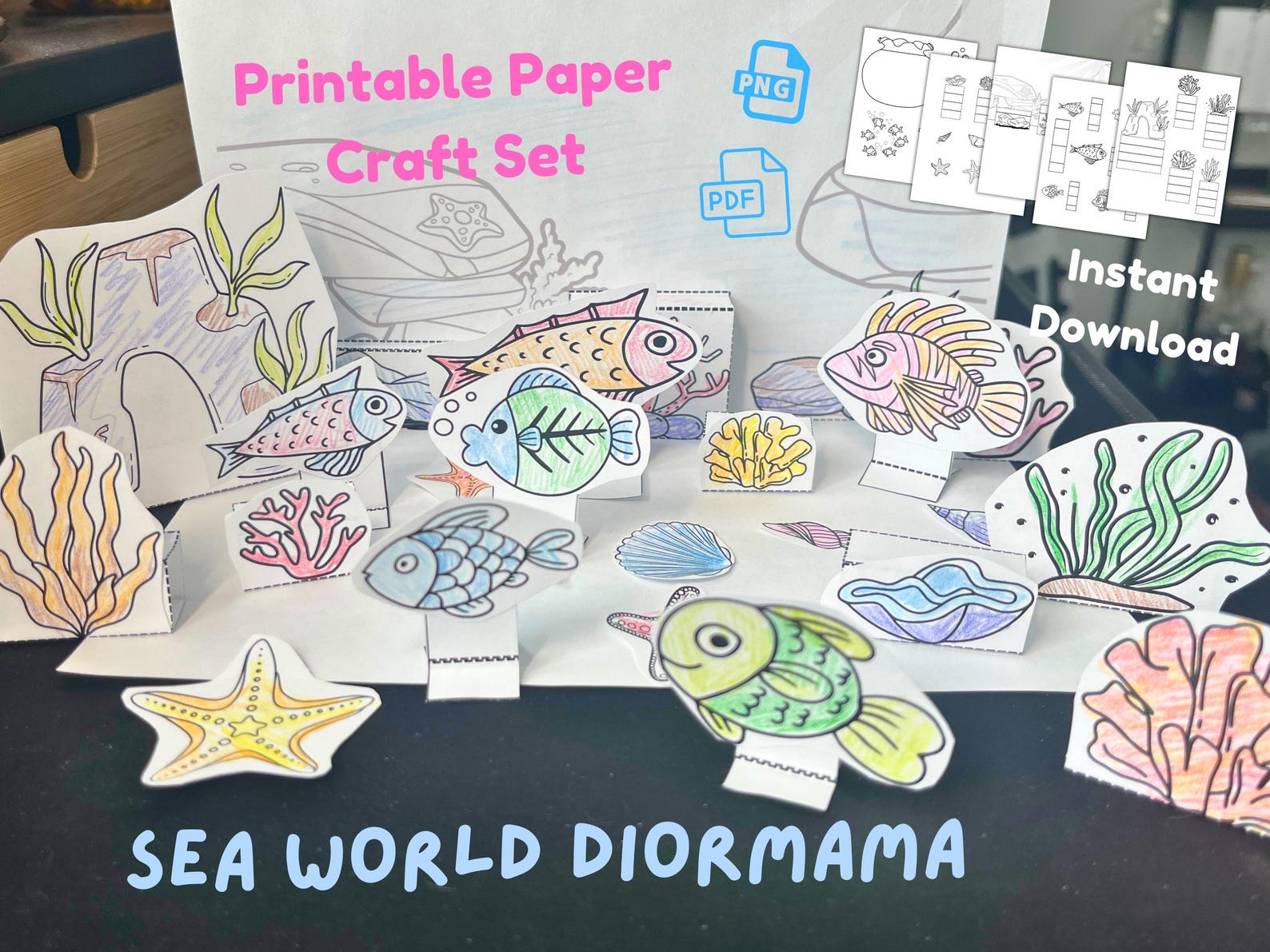 Undersea Diorama Printable: Pop-up Ocean Craft (PDF PNG) - Etsy UK