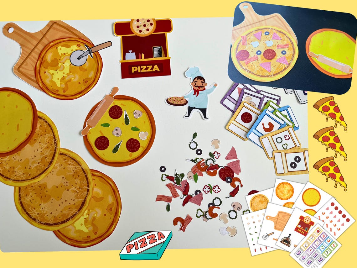 Pretend Play Pizza Shop Printable: Build-your-own Pizza Game (PDF ...
